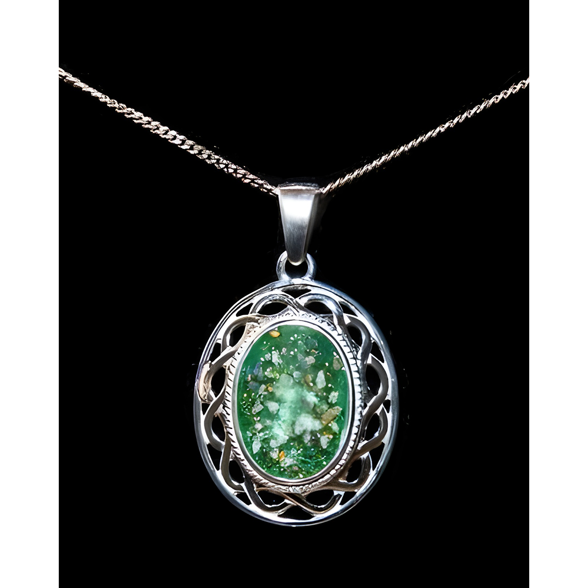 Sterling Silver Celtic Ash Memorial Pendant | Aberdeenshire Pet Cremation